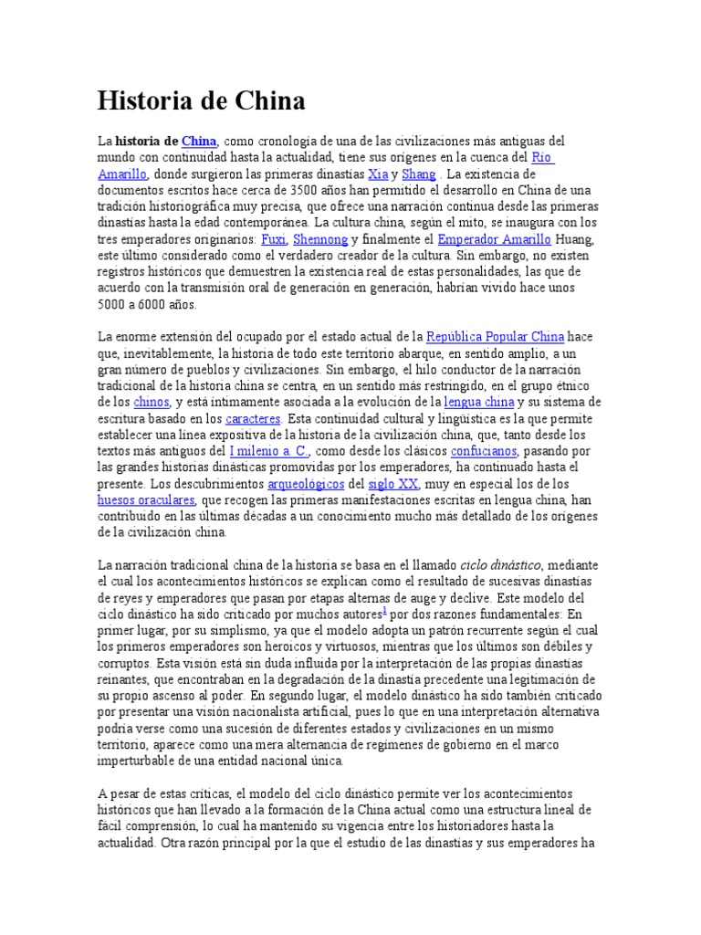 Historia de China | PDF | Historia de china | China