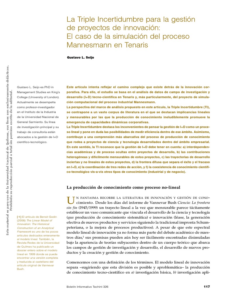 Triple Incertidumbre en I+D Corporativa | PDF | Investigación y ...
