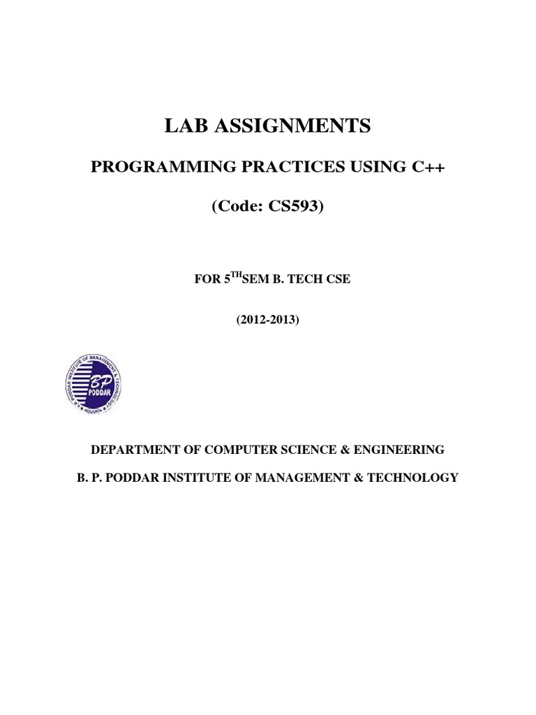 Cs593 Lab Assignments Pdf C Constructor Object Oriented