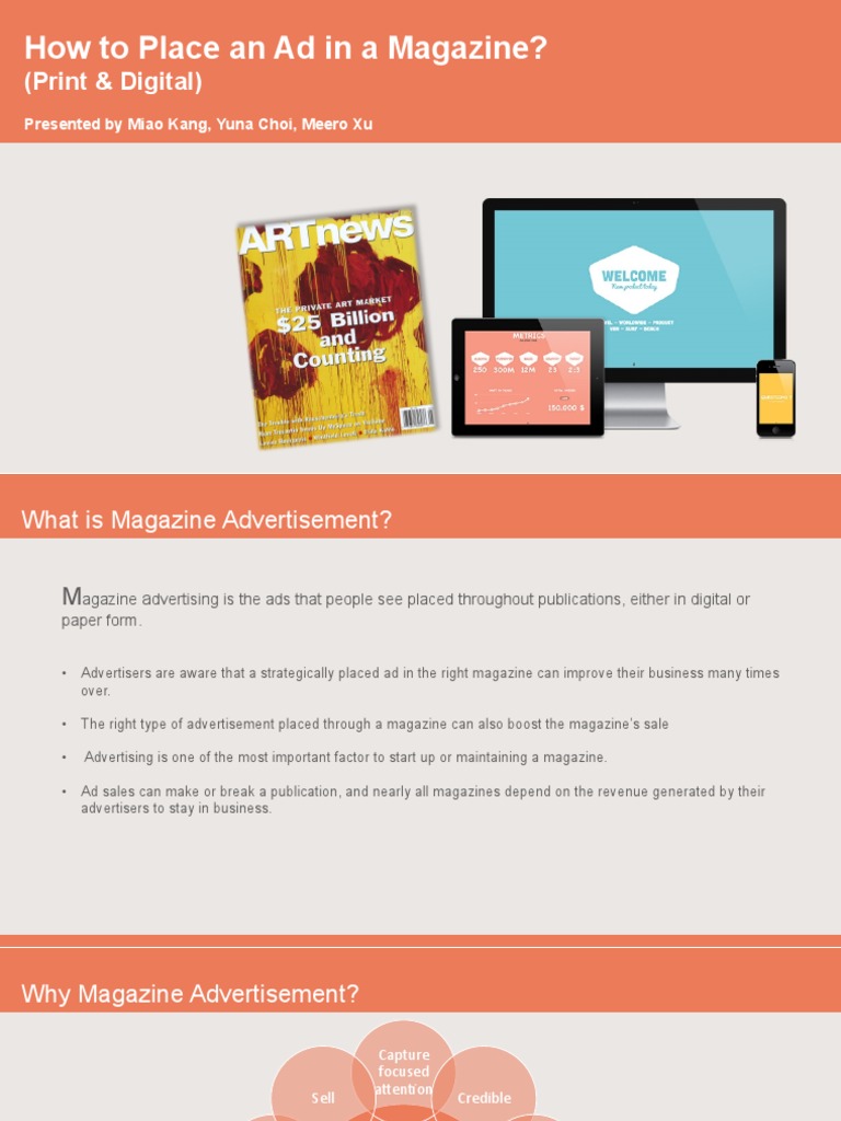Presentation of How To Place Ads in A Magazine | PDF | Advertising ...