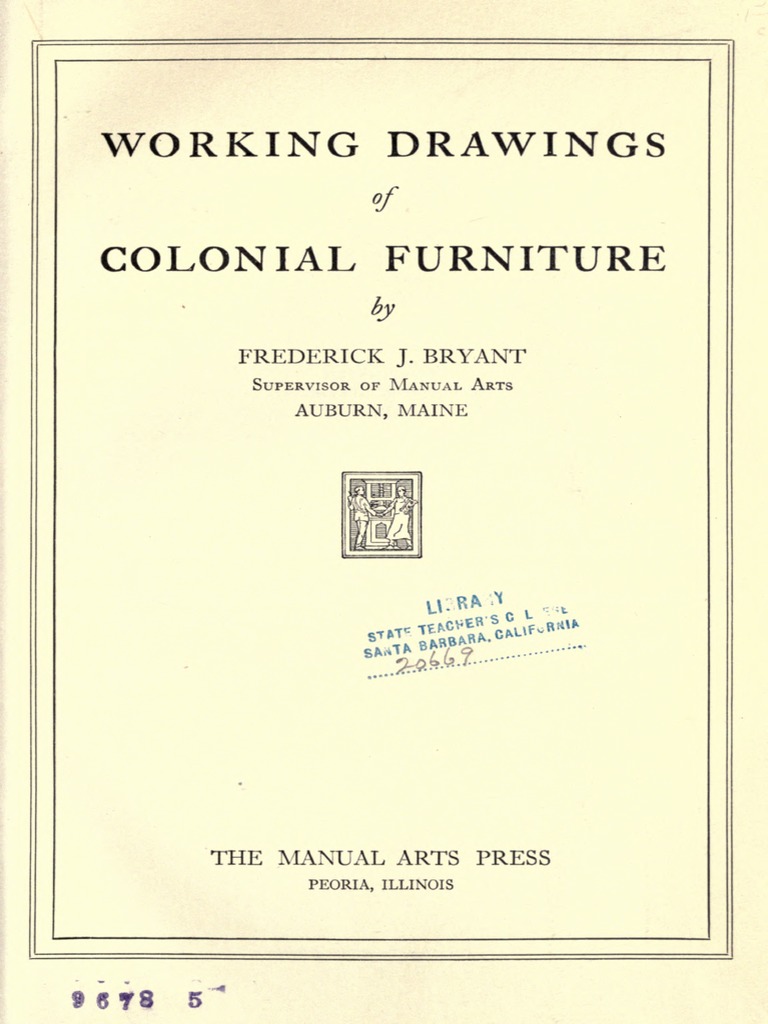 Colonial Furniture Working Drawings | PDF