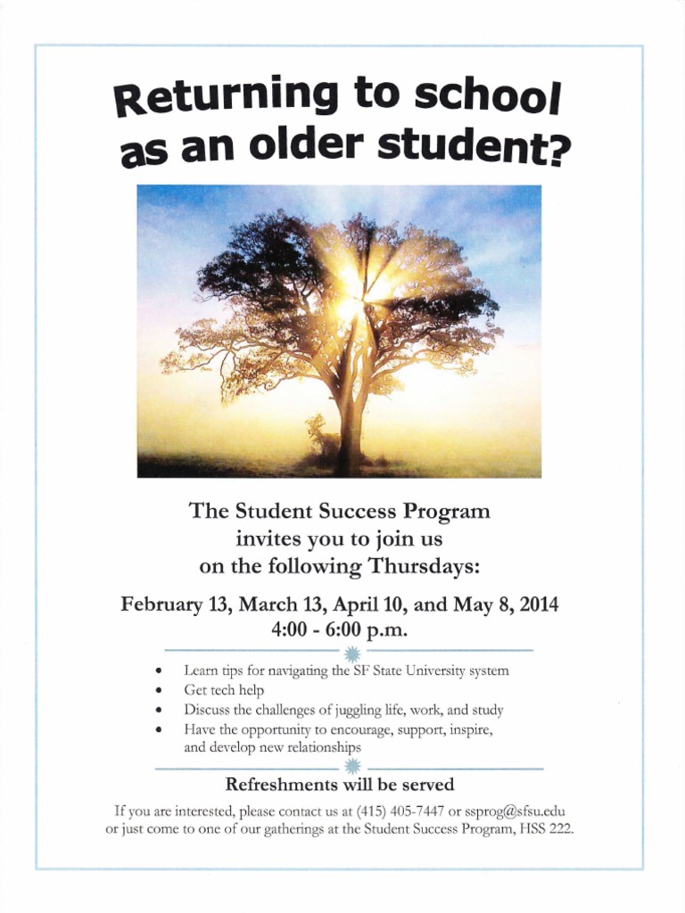Support for Older Students at SF State | PDF