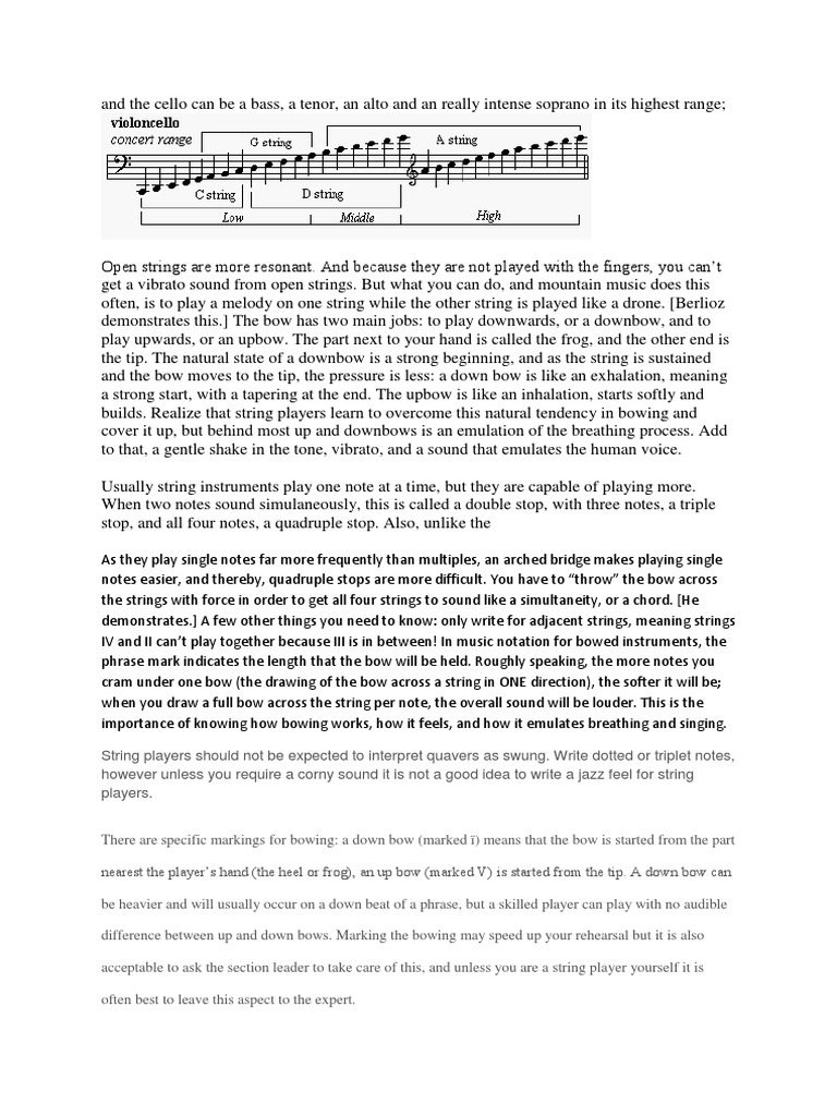 Writing For Cello | PDF | String Instruments | Violin