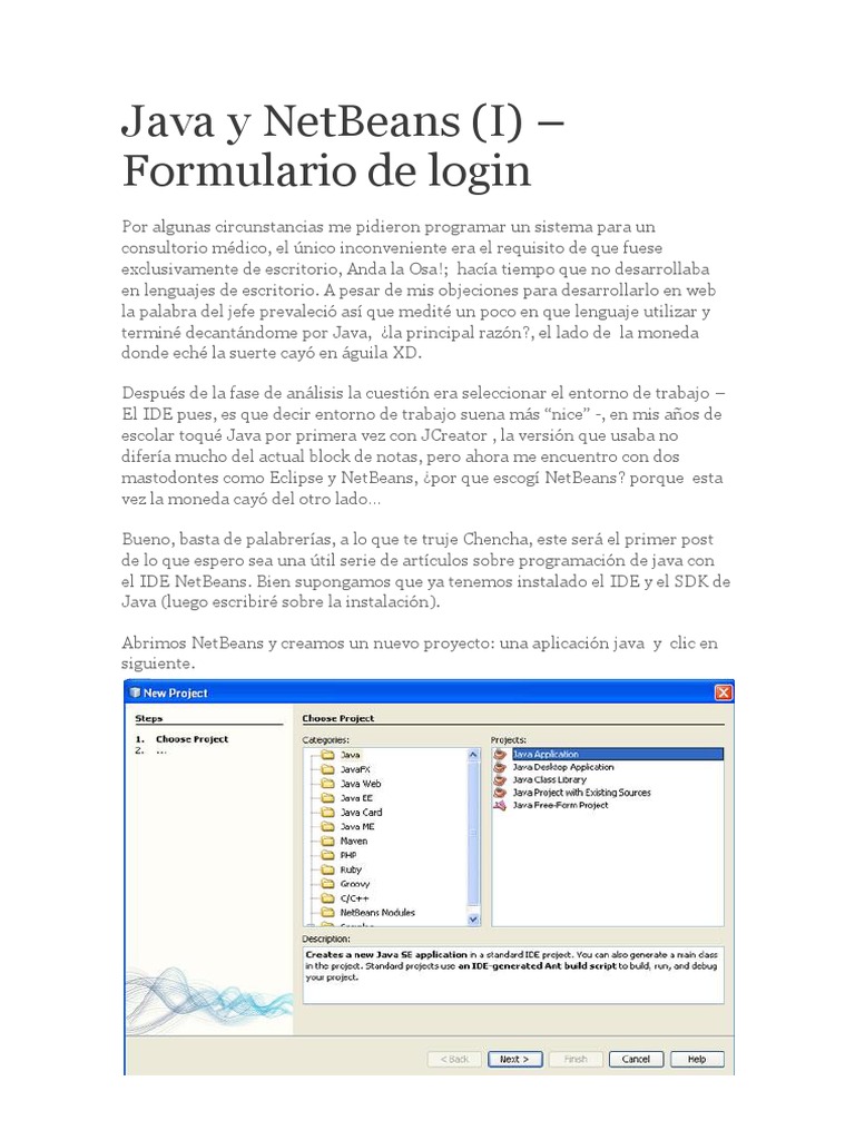 Como Conectarse A Usuario y Contraseña en Netbeans | Descargar gratis PDF | Frijoles Netos ...