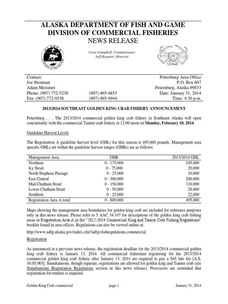Alaska Department of Fish and Game Division of Commercial Fisheries ...