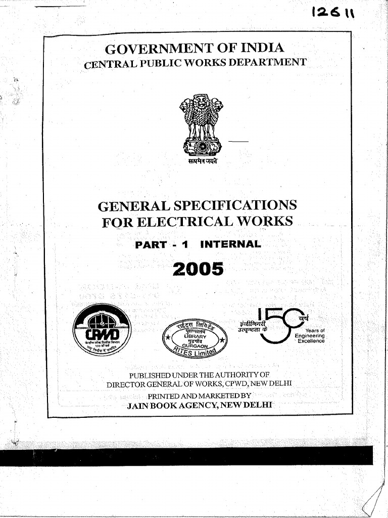 General Specs For Electrical Works - CPWD | PDF