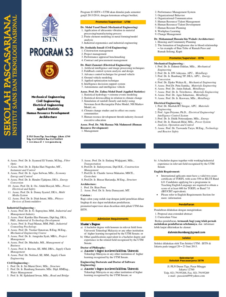 Brosur S3 Ver 2 Rev | PDF | Academic Degree | Bachelor's Degree