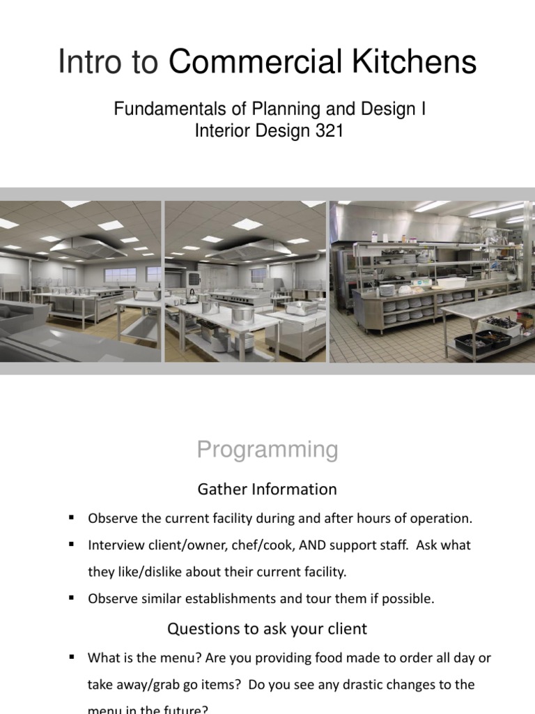 Intro To Commercial Kitchen Design | PDF | Kitchen | Sink