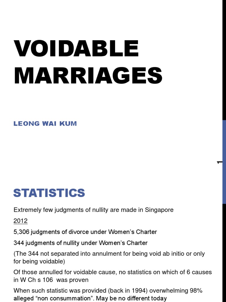 Lwk Voidable Marriages Pdf Annulment Marriage