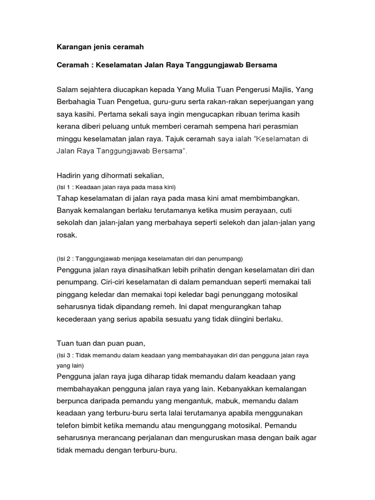Karangan Jenis Ceramah | PDF