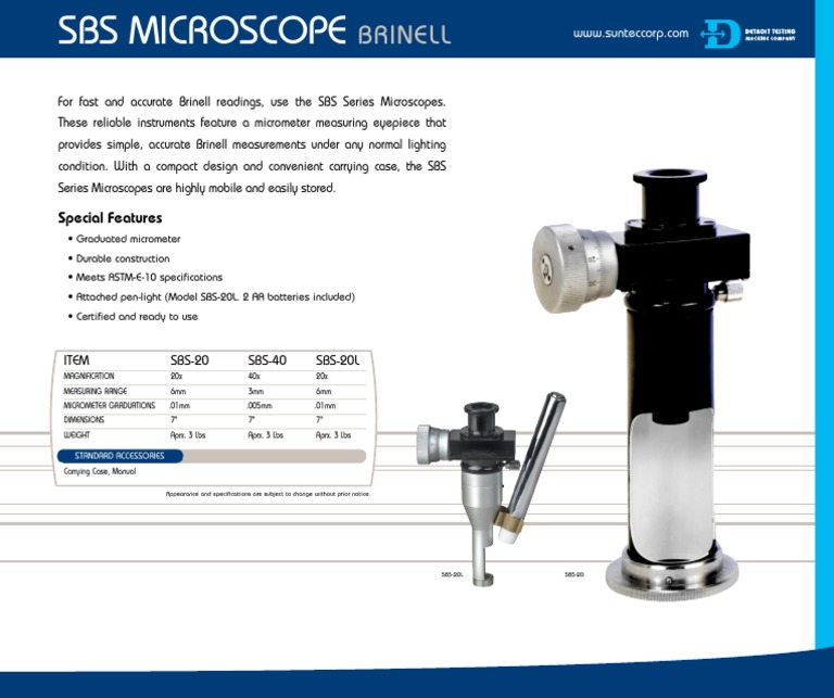 Microscope Brinell Scope | PDF | Natural Philosophy | Optics