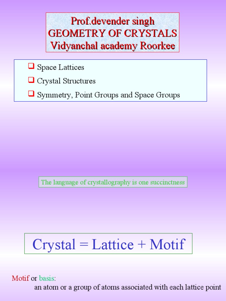 Geometry of Crystals and Lattices | PDF | Teaching Methods & Materials