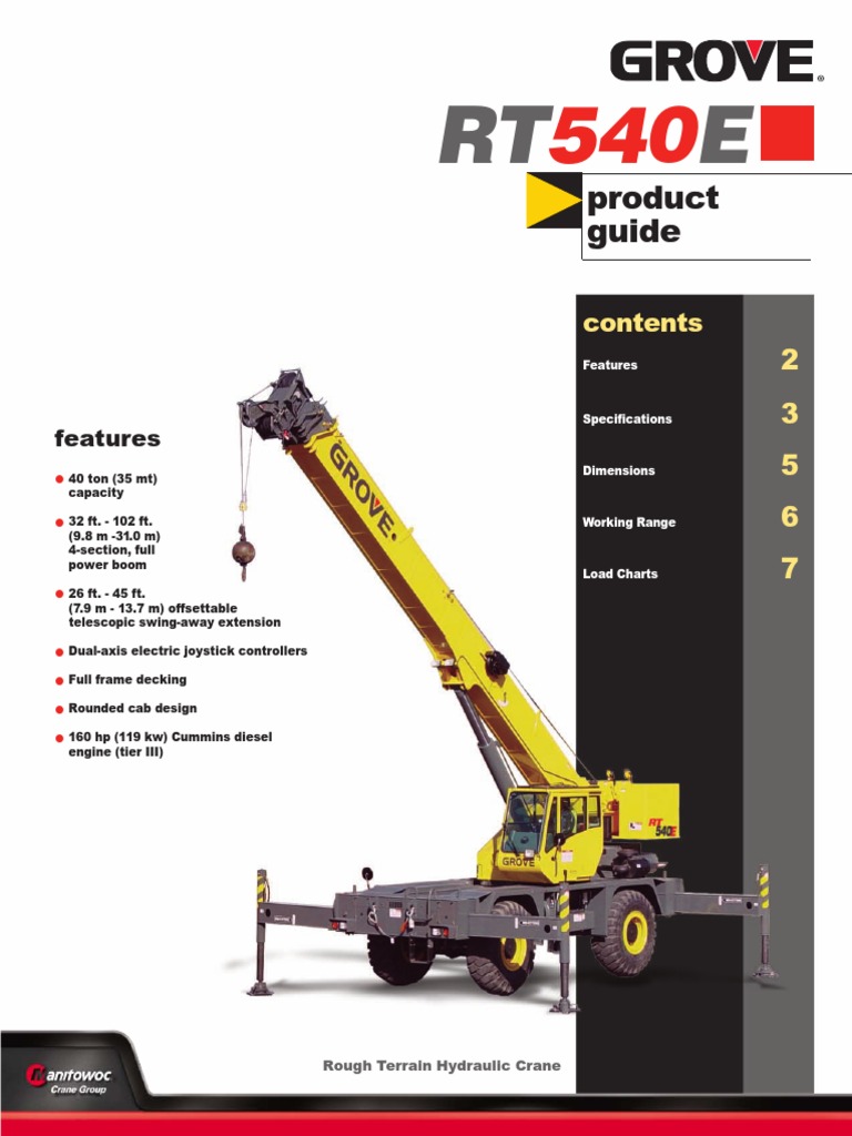 Grove Rt-540e - 40T PDF | PDF | Steering | Tire