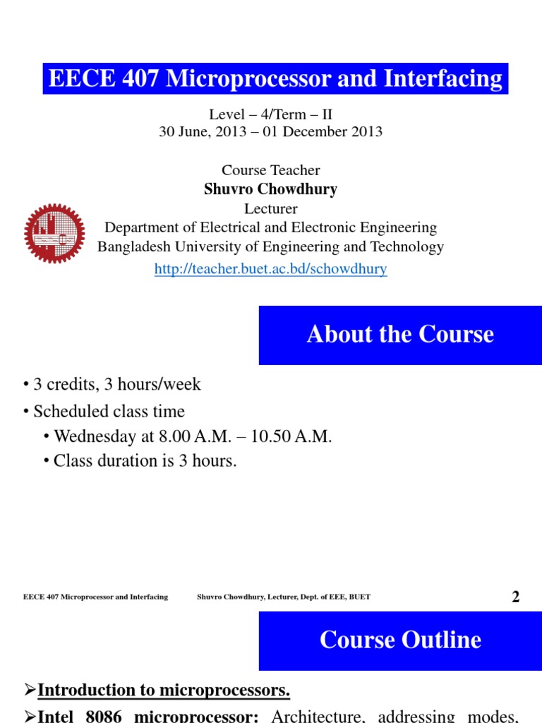 EECE 407 Microprocessor and Interfacing | PDF | Central Processing Unit ...