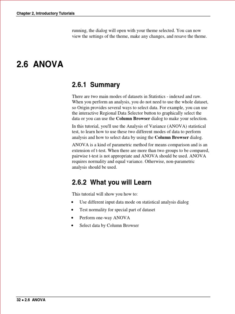 ANOVA - Origin 8 PDF | PDF | Analysis Of Variance | Statistical ...