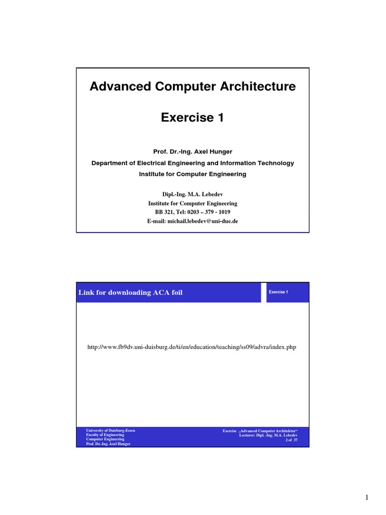 ACA Exercise 1 | PDF | Parallel Computing | Scalability