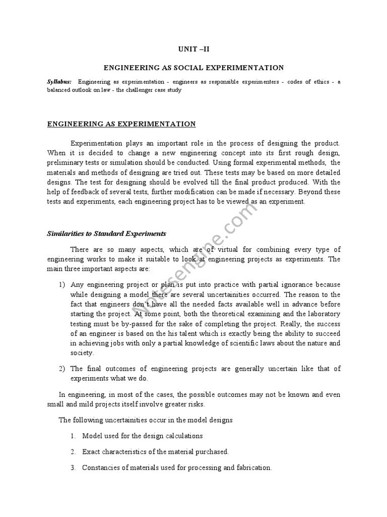 Engineering as Social Experimentation | PDF | Informed Consent | Experiment
