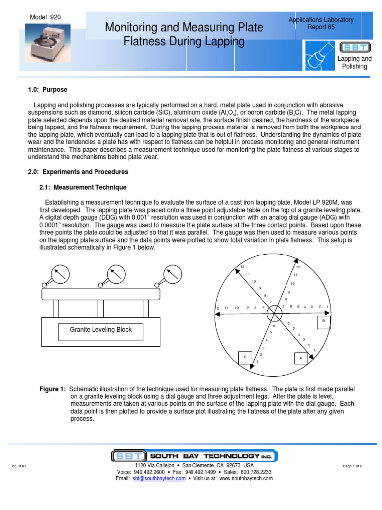65 Monitoring and Measuring Plate Flatness During Lapping | PDF ...