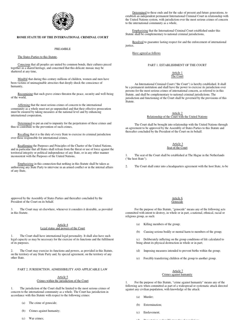 Rome Statute | PDF | Crimes Against Humanity | Prosecutor
