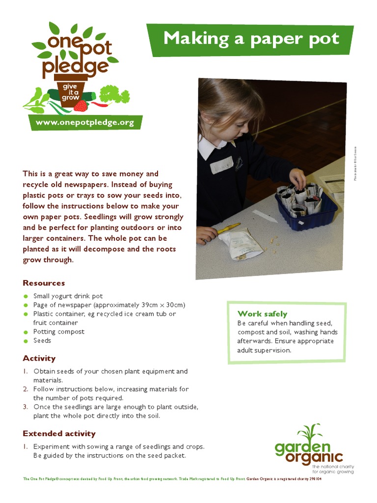 Making A Paper Pot - Teacher + Student Guide | PDF | Paper | Seed