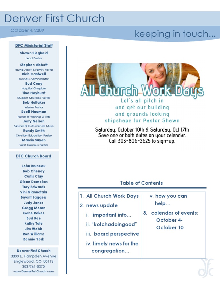 Denver First Church October Updates | PDF | Gospels | Jesus