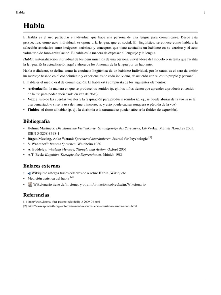 Definición y elementos del habla | PDF | Habla | Comunicación humana