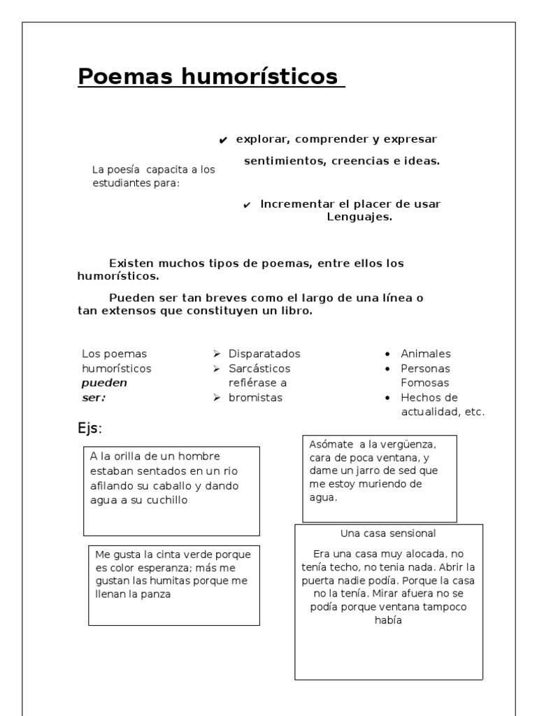 Poemas Humorísticos | PDF