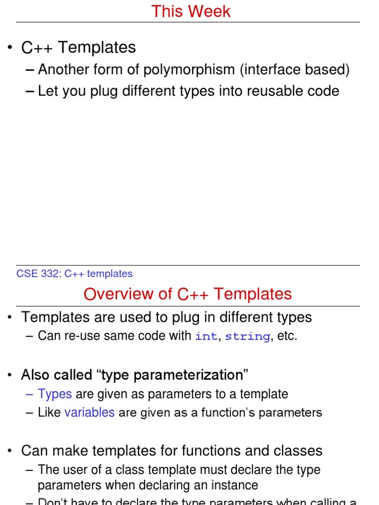 C Templates Tutorial Pdf C Inheritance Object Oriented Programming