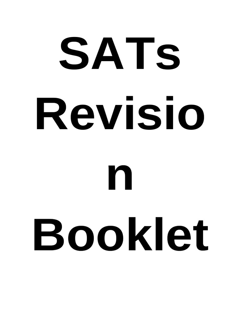 Sats Revisio N Booklet | PDF