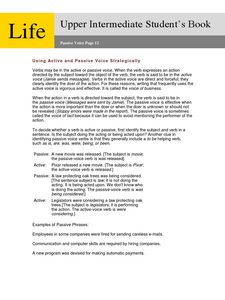 Upper Int Unit1 Passive Voice | PDF | Business | Computing And Information Technology