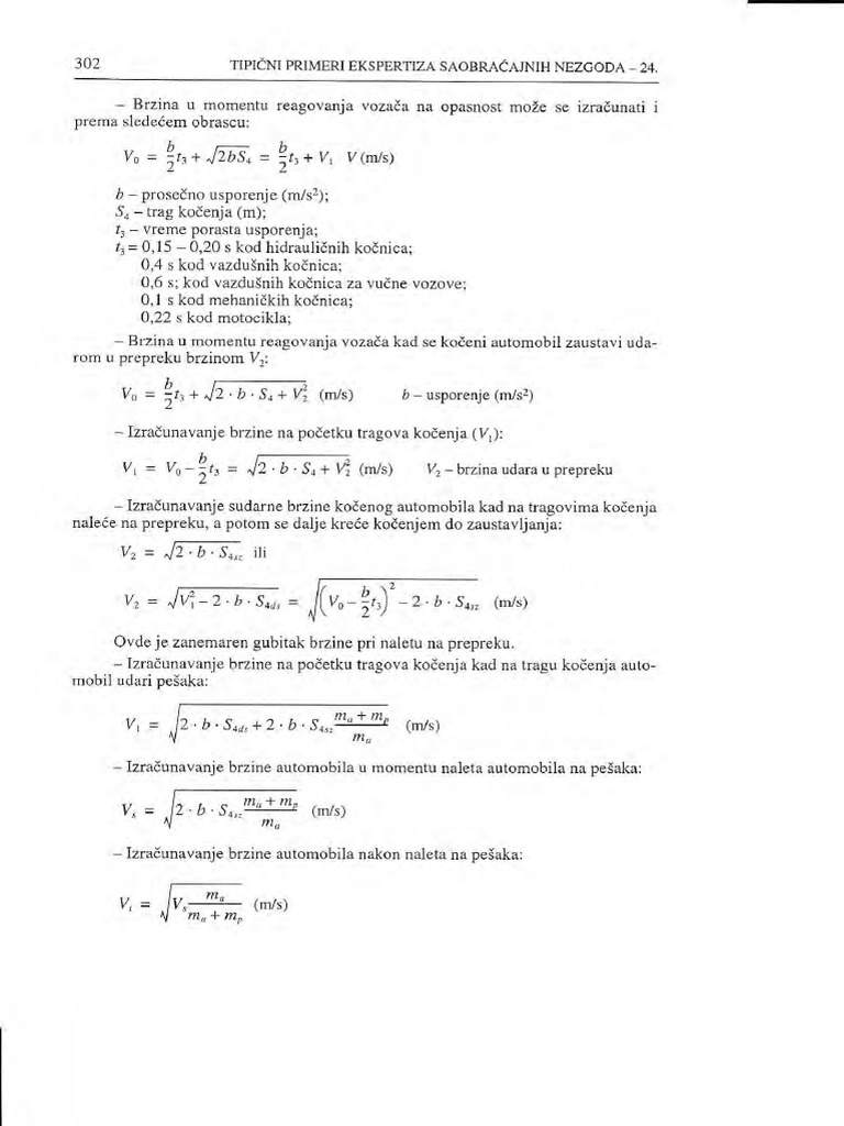 Računske Formule Za Brzinu I Saobraćajne Nezgode 7 | PDF