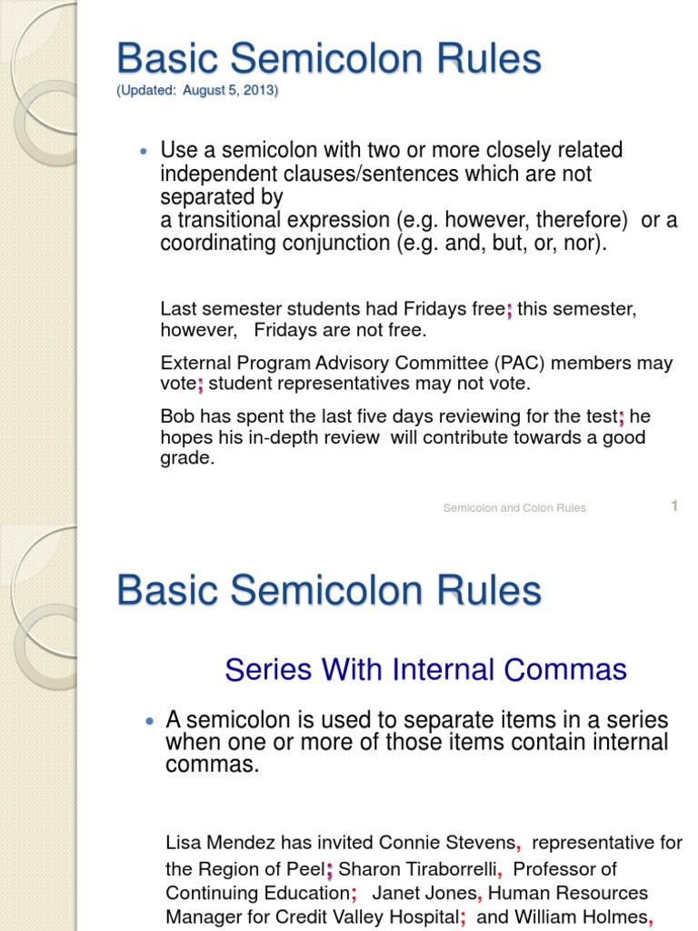 Punctuation Semicolon | Comma | Academic Dishonesty