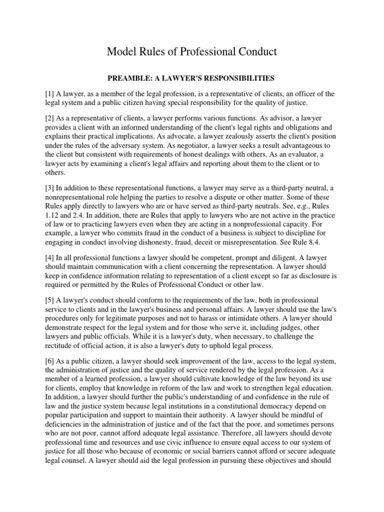 Model Rules | PDF | Lawyer | Profession