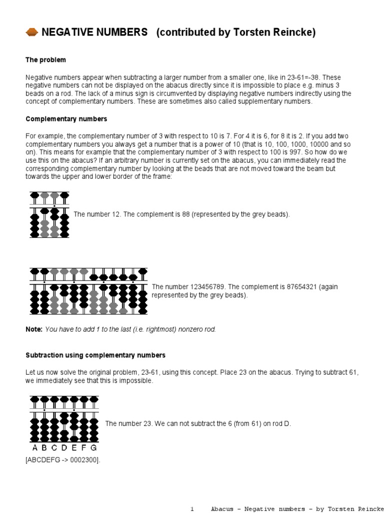 Negative Numbers | PDF | Subtraction | Numbers