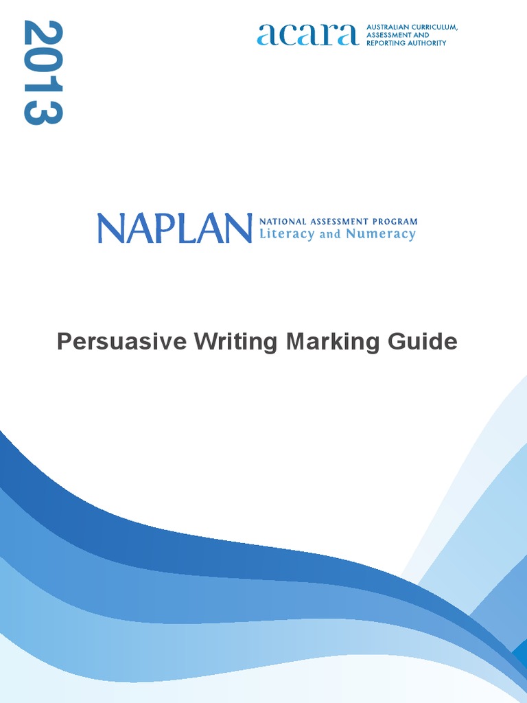 Amended 2013 Persuasive Writing Marking Guide - With Cover | PDF ...