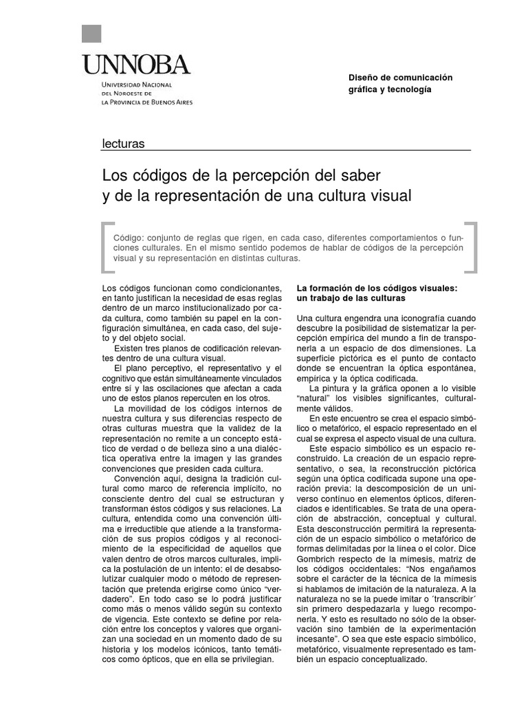 Codigos de Percepcion | PDF | Percepción | Imagen