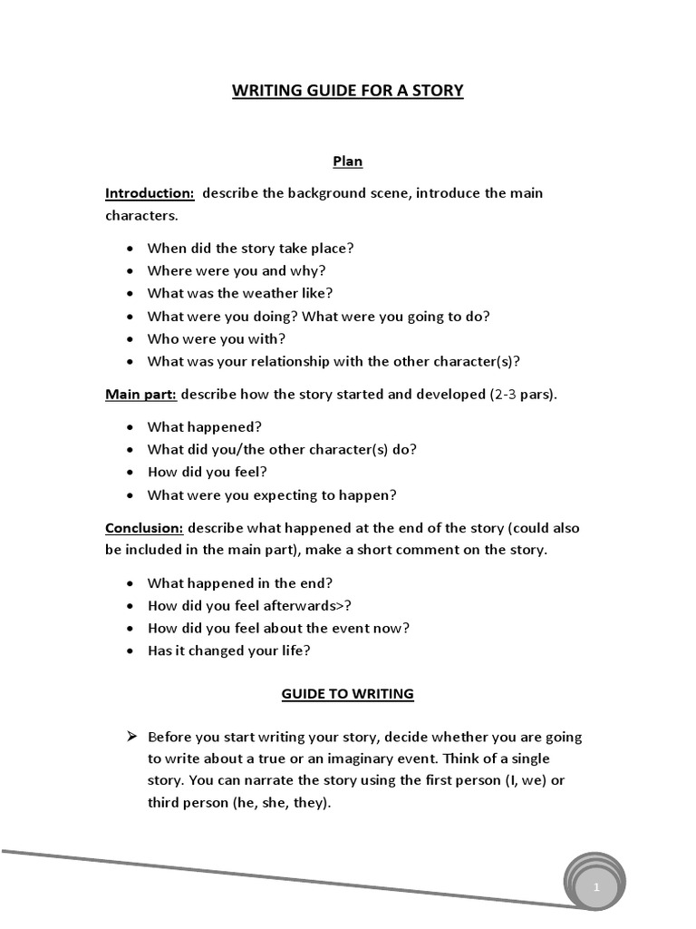 Writing Guide For A Story | PDF | Linguistics | Languages