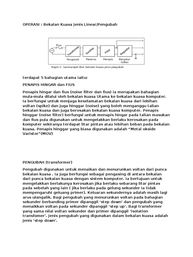 Bekalan Kuasa Jenis Linear | PDF