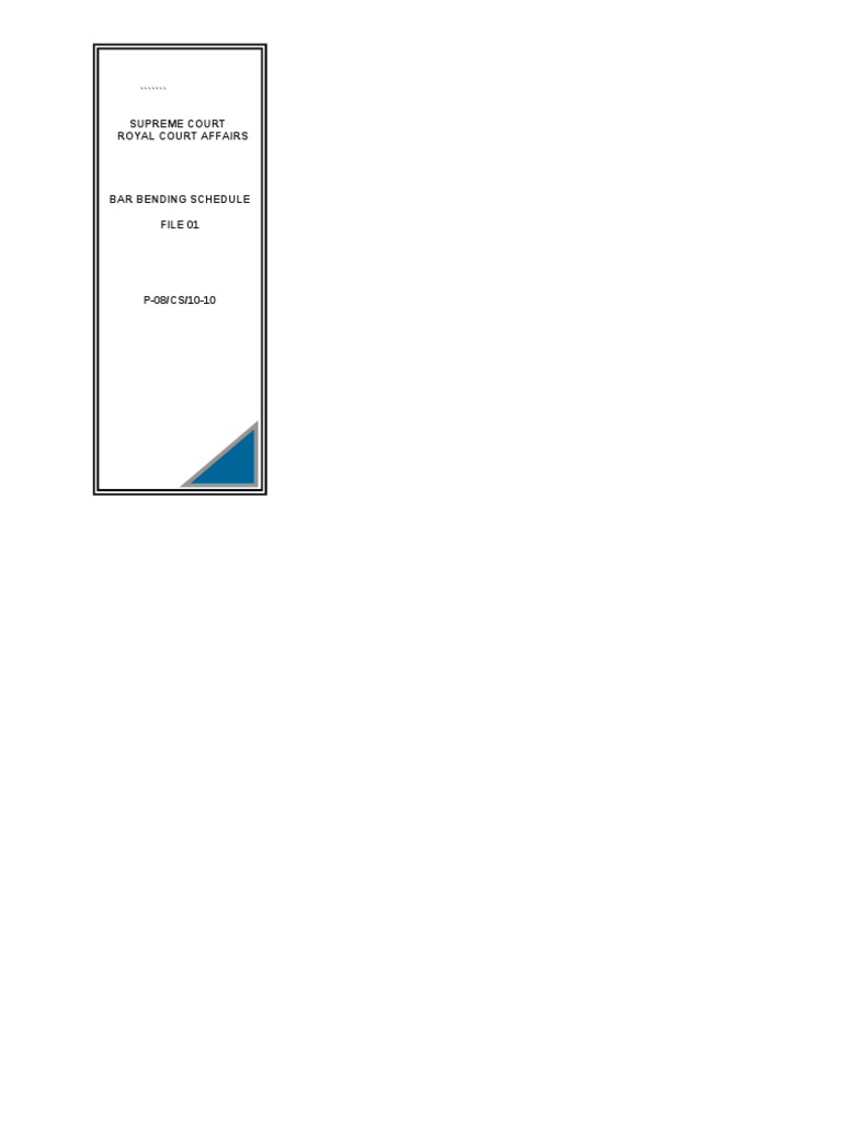 Supreme Court Bar Bending Schedule | PDF