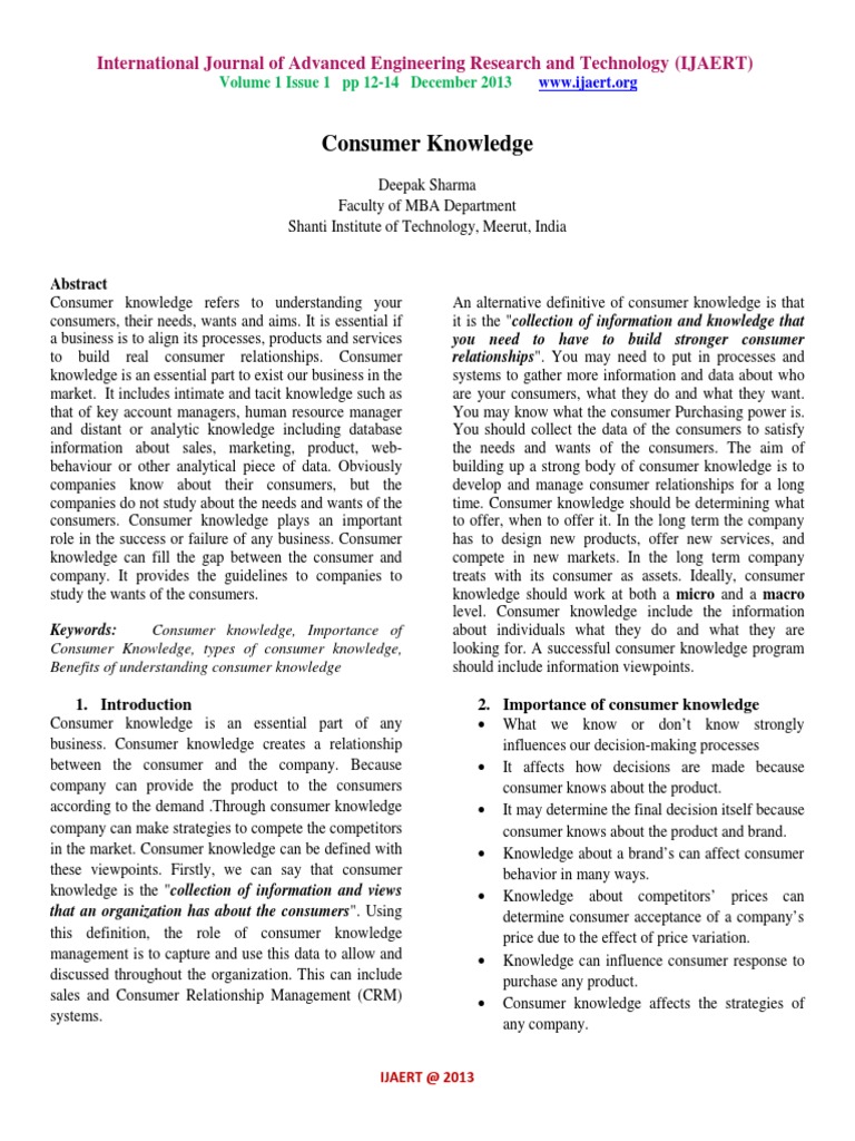 Consumer Knowledge | PDF | Persuasion | Brand