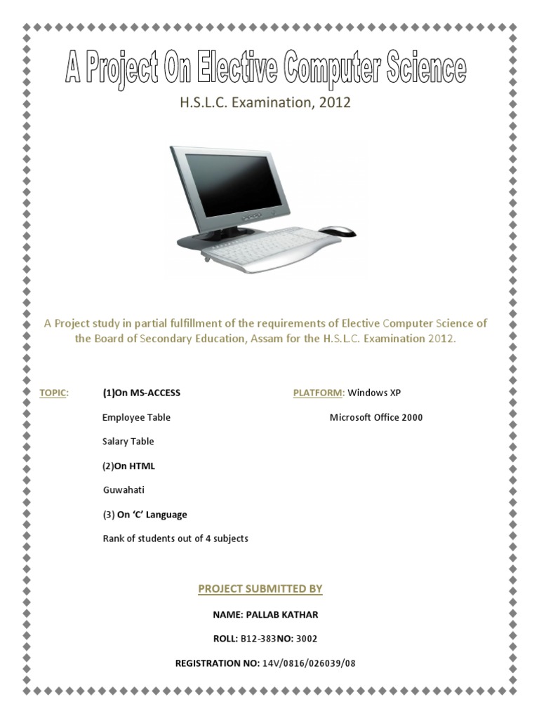 Class X Computer Project Report Html Element Markup Language
