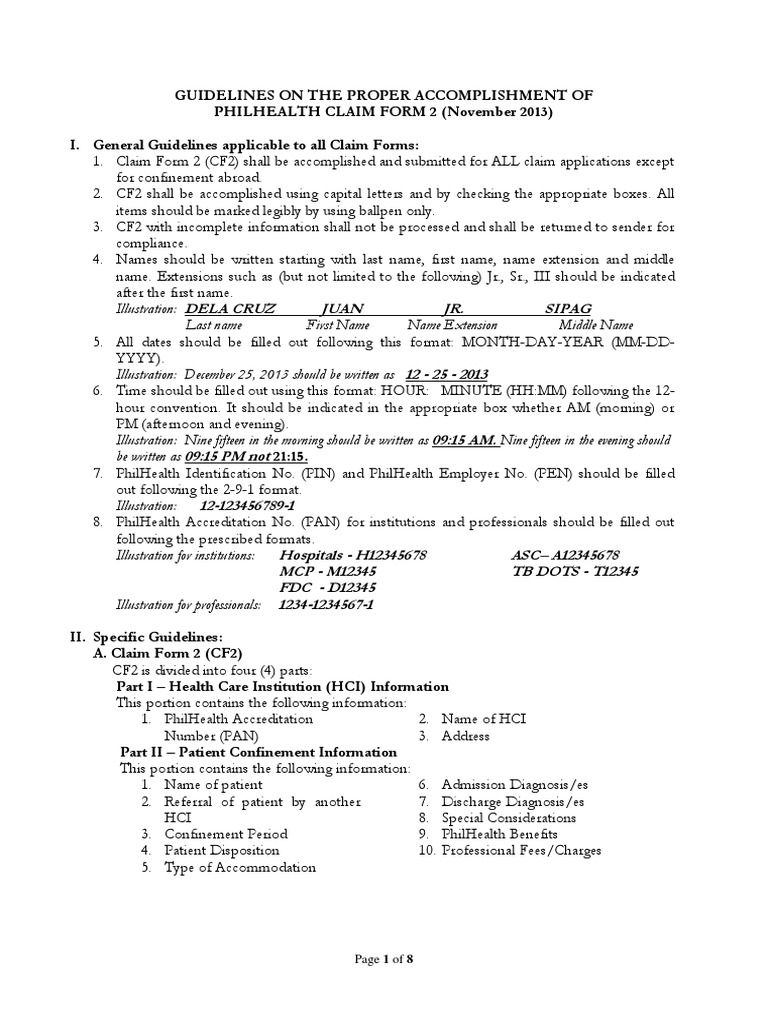 PhilHealth Claim Form 2 Guidelines | PDF | Patient | Pharmaceutical Drug