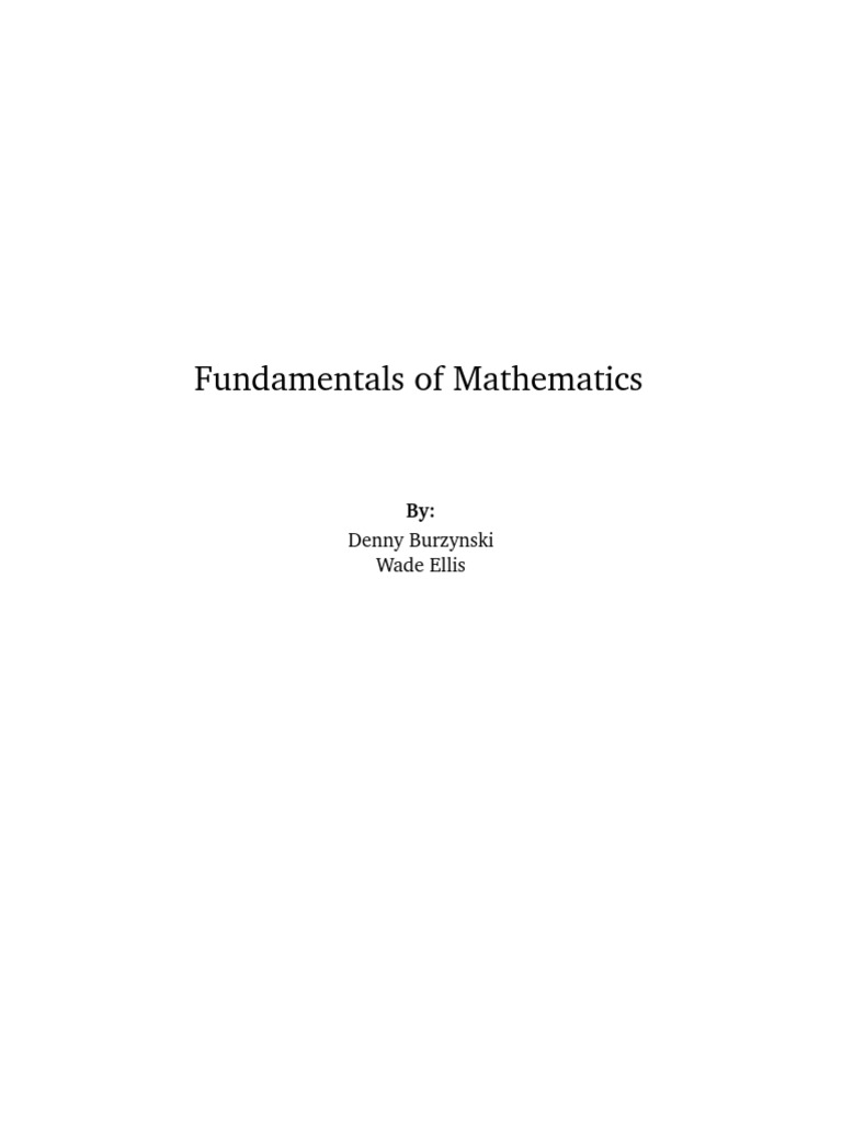 Fundamentals of Mathematics | PDF | Fraction (Mathematics) | Algebra
