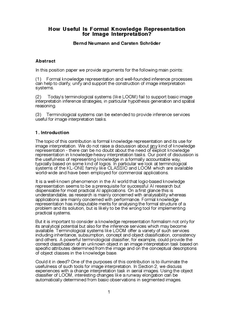 How Useful Is Formal Knowledge Representation For Image Interpretation? | Download Free PDF ...