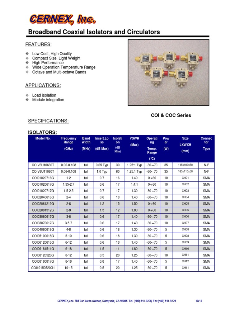 Broadband Coaxial Isolators and Circulators | PDF | Broadband ...