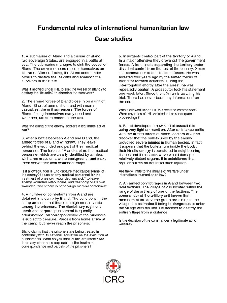 Fundamental Rules of International Law Case Studies | International ...