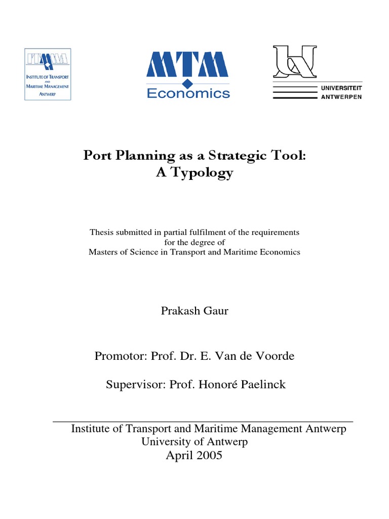 Port Planning As A Strategic Tool | PDF | Strategic Management | Economics