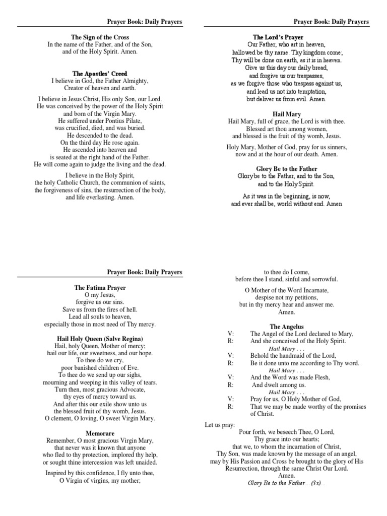 Prayer Book-Daily Prayers | PDF | Mary, Mother Of Jesus | Lord's Prayer