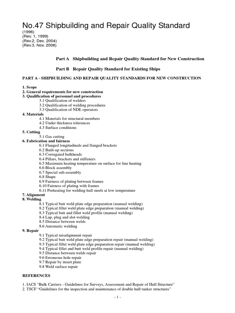 IACS No. 47 Shipbuilding Quality Standard | PDF