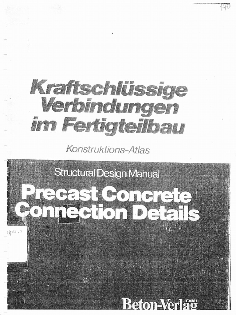 Precast Concrete Connection Details (Structural Design Manual) | PDF